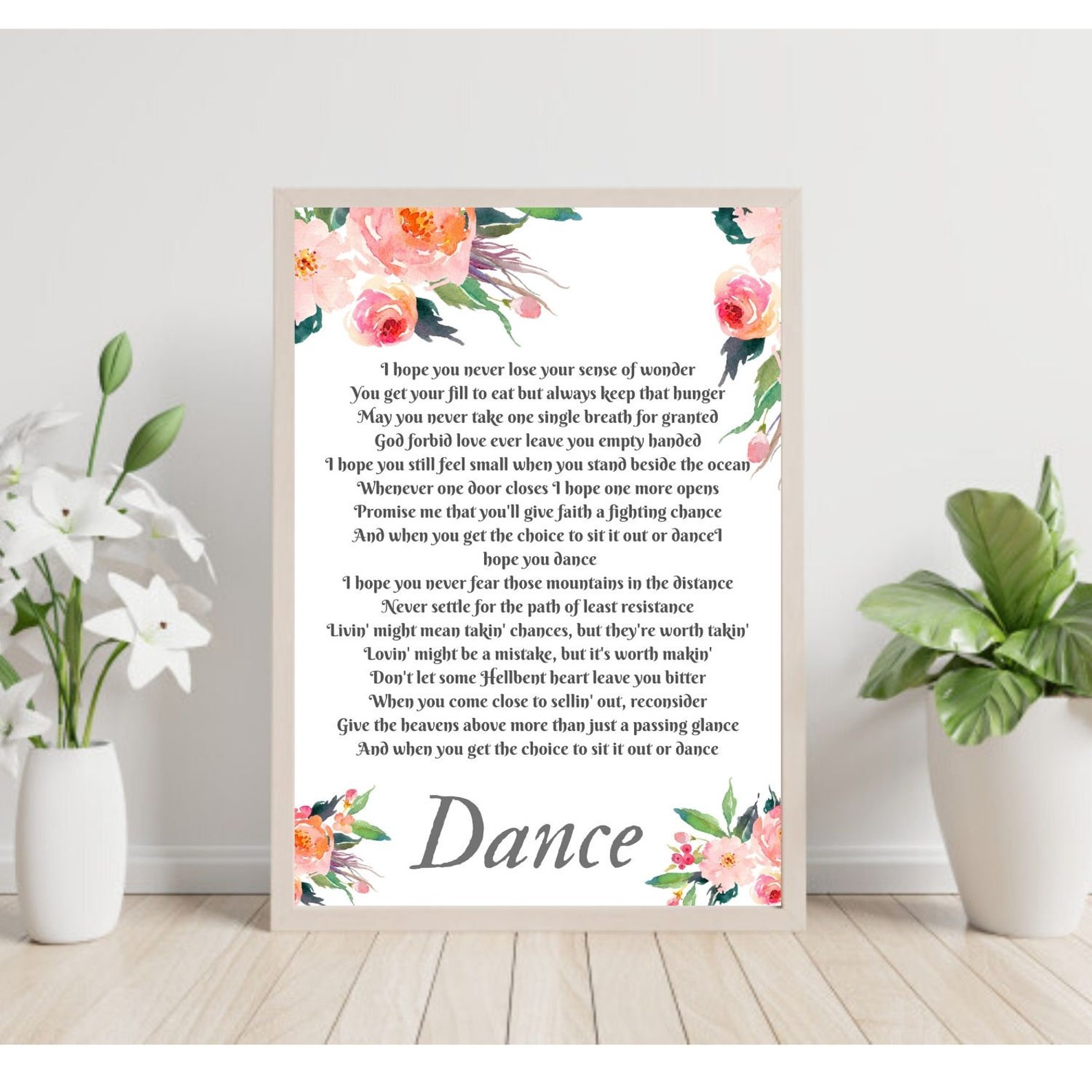 I Hope You Dance Poem - Digital Print- Instant Download- Inspirational ...