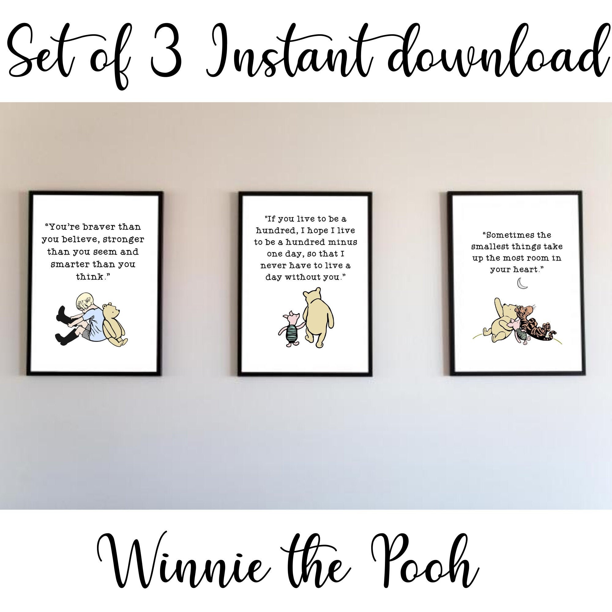 Winnie the Pooh Nursery Art Print Printables nursery Quotes Digital ...