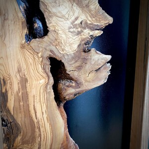 Unique Live Edge Olive Wood Wall Decor With Black Frame, Custom Made ...
