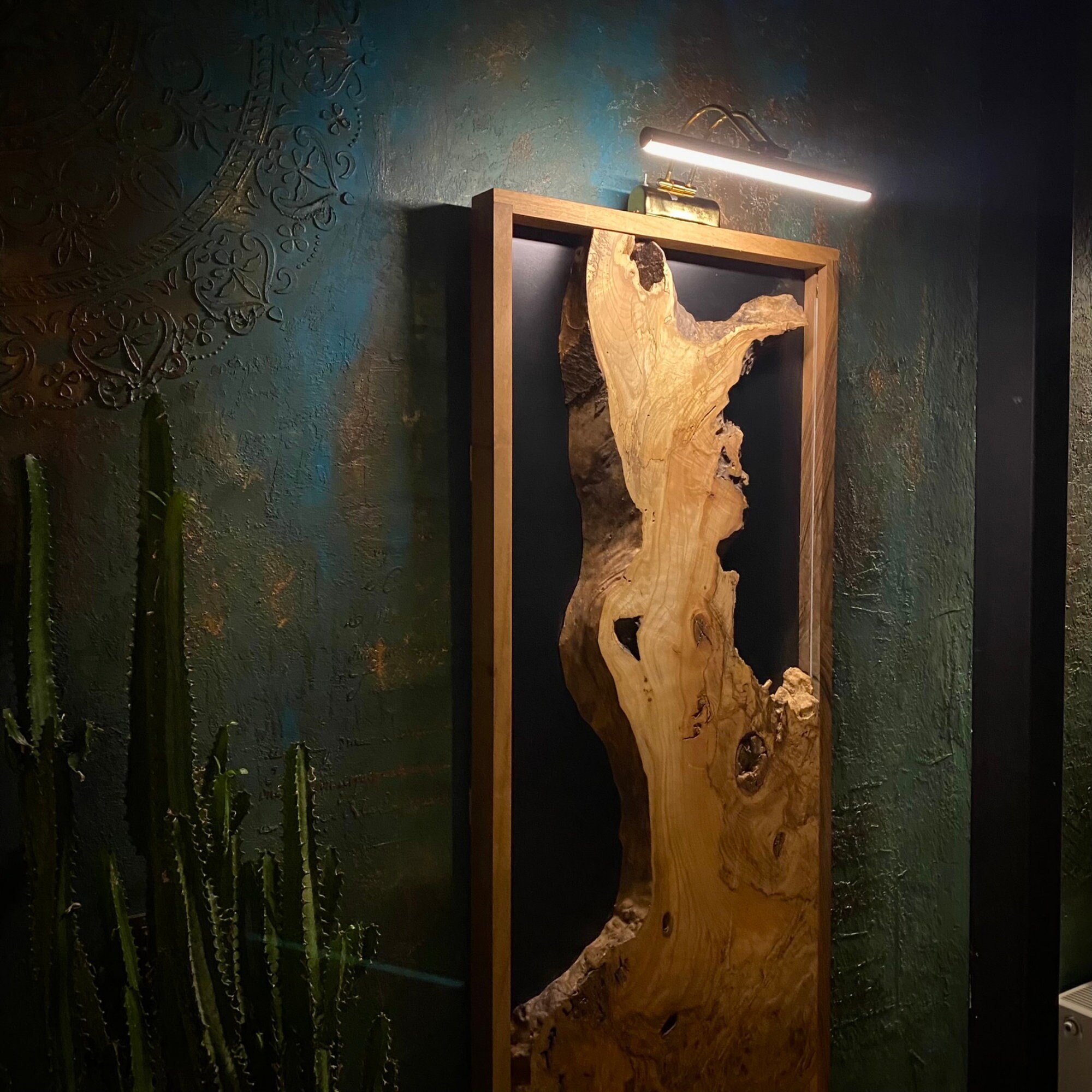 Handmade Live Edge Wood Wall Decor With Rechargeable LED Lighting ...