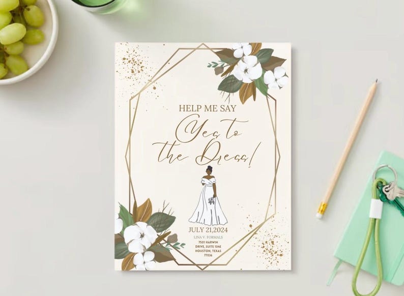 Help Me Say YES to the Dress Invitation Templet| Easy to Edit Canva ...