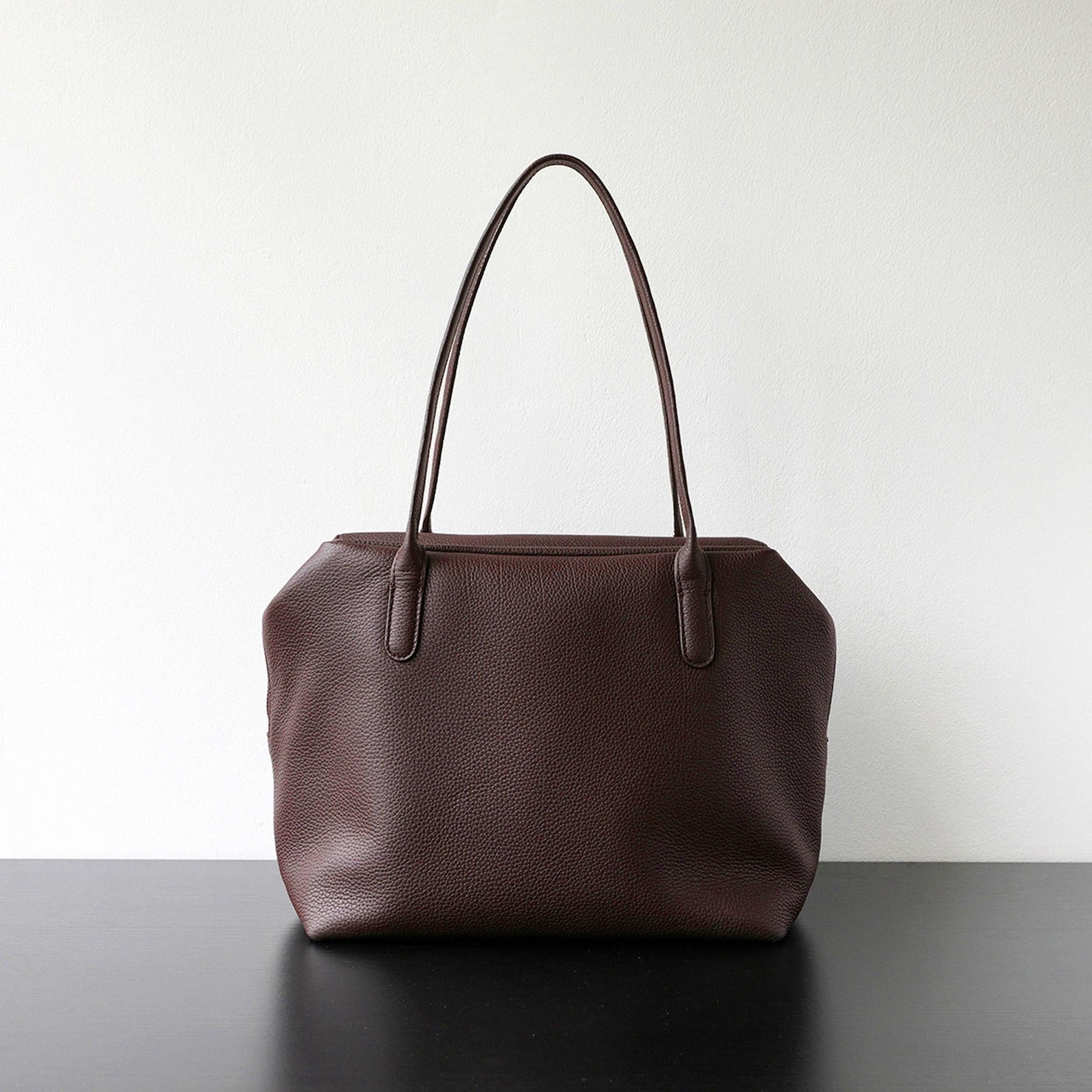 Genuine Leather Top Handle Bag,classic Minimal Tote Bags, Large Leather ...