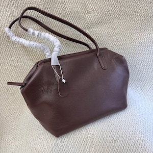 Genuine Leather Top Handle Bag,classic Minimal Tote Bags, Large Leather ...