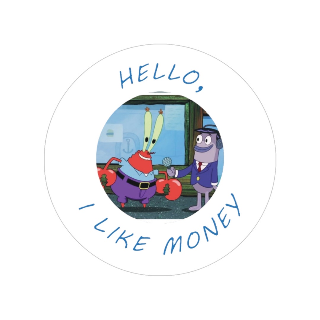 Mr Krabs Spongebob Funny Transparent Outdoor Stickers, Round, 1pcs - Etsy