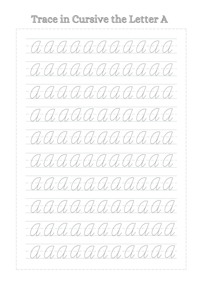 54 Alphabet Tracing Activity Worksheets Preschool, Cursive Alphabet ...