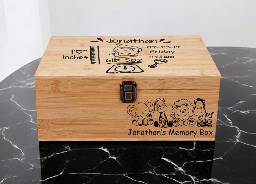 Personalized Baby Memory Box - Custom Baby Keepsake Box - Wooden ...