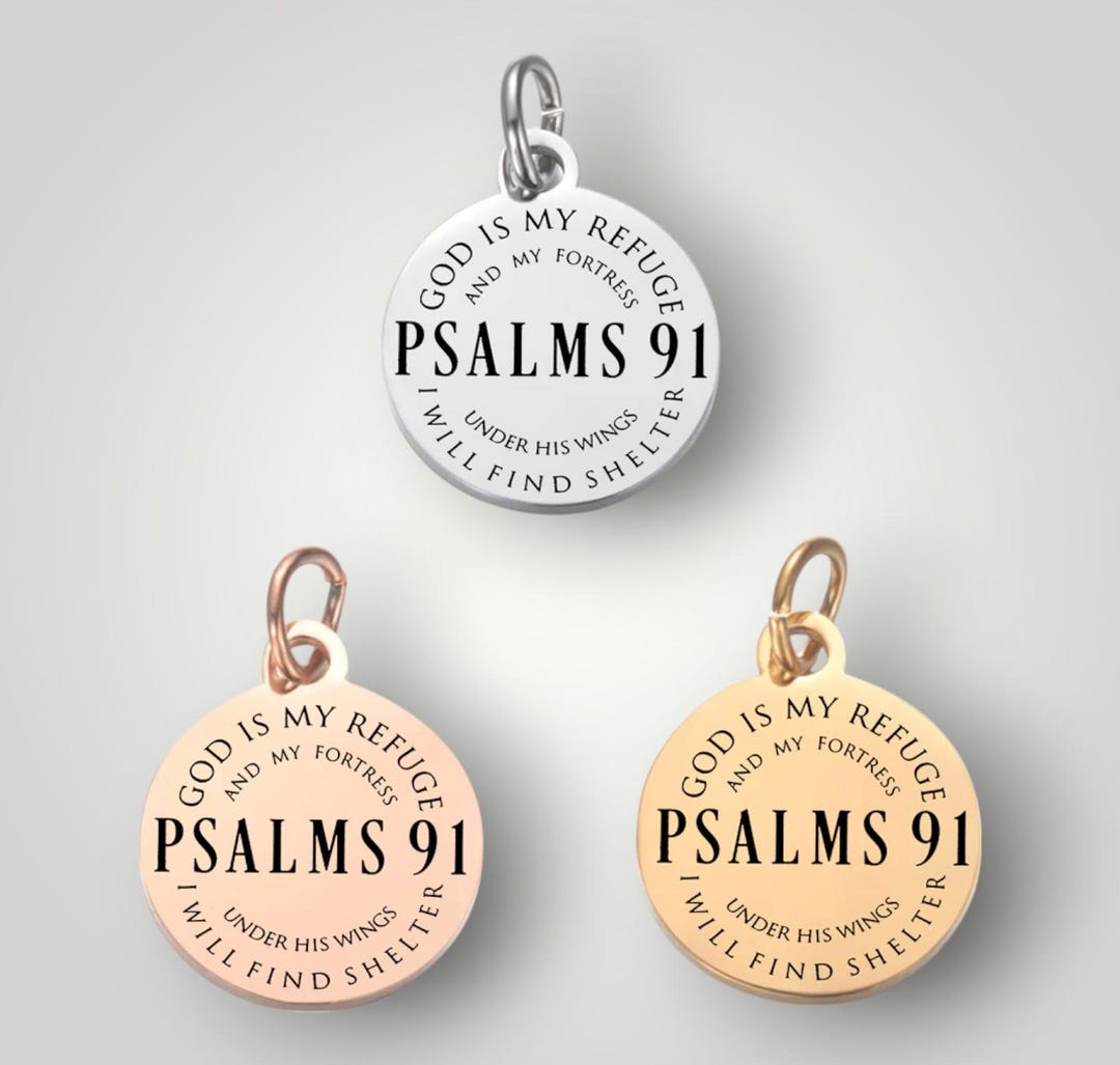 God is My Refuge - Psalms 91 Charm - Christian Charms -gold Filled ...