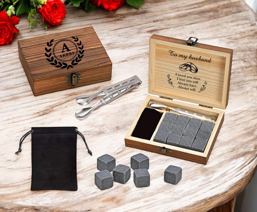 Personalized Whiskey Stones Kit - Whiskey Stones - 15pcs Cocktail ...