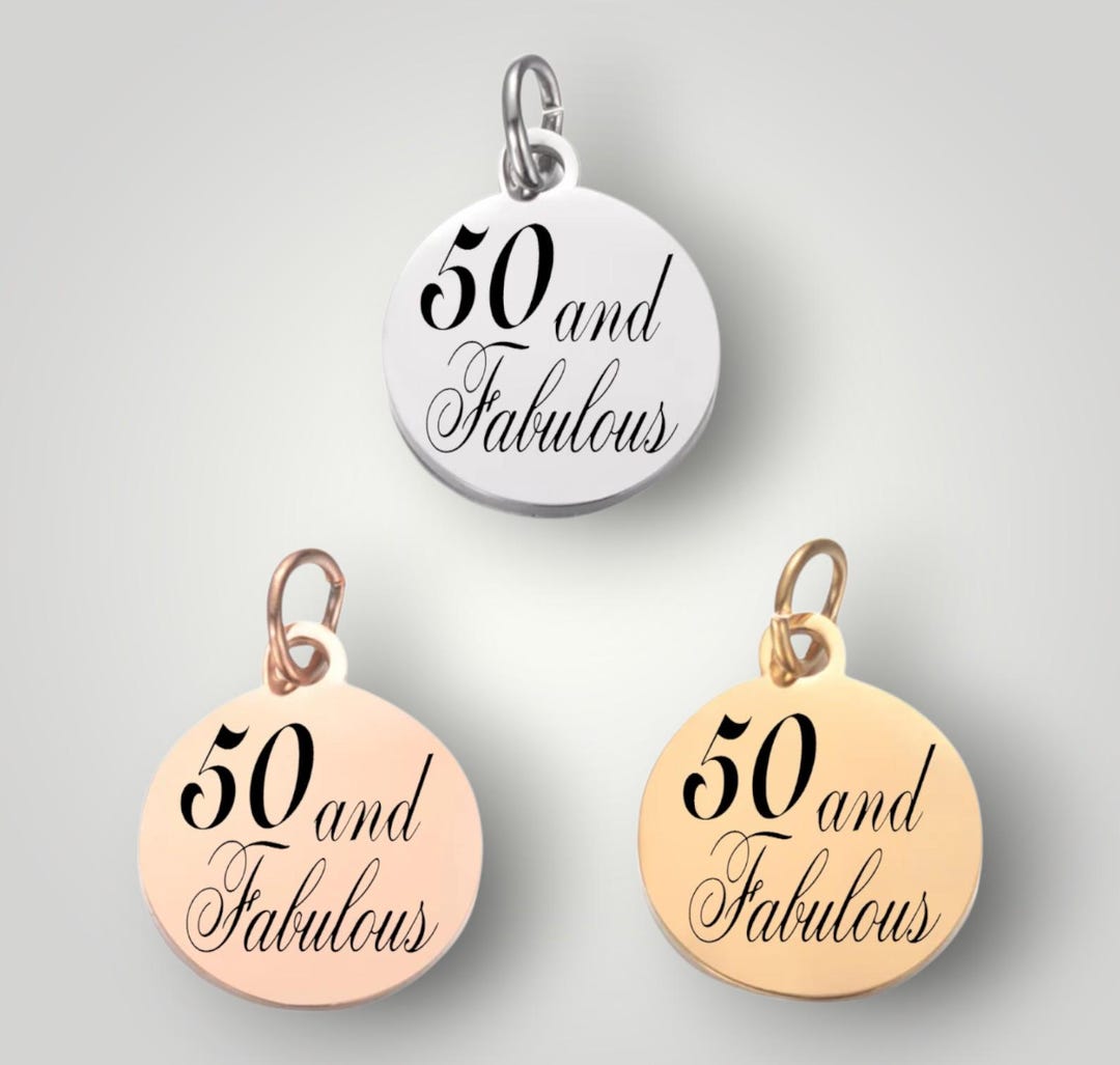 50 and Fabulous - 50th Birthday Charm - Gold Filled Charms - Bracelet ...