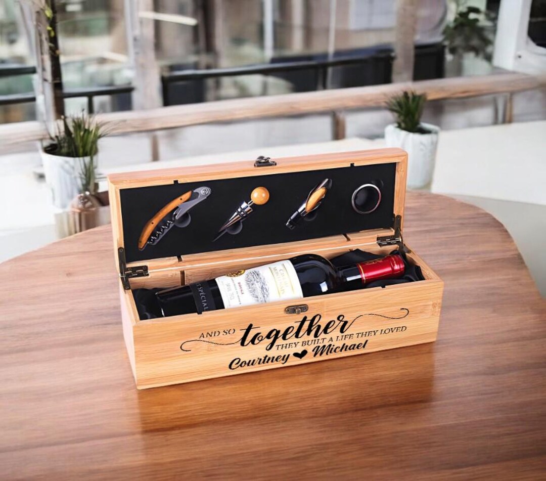 Engraved Wine Box - Wedding Gift for Couples - Wine Gift - Wine Gift ...