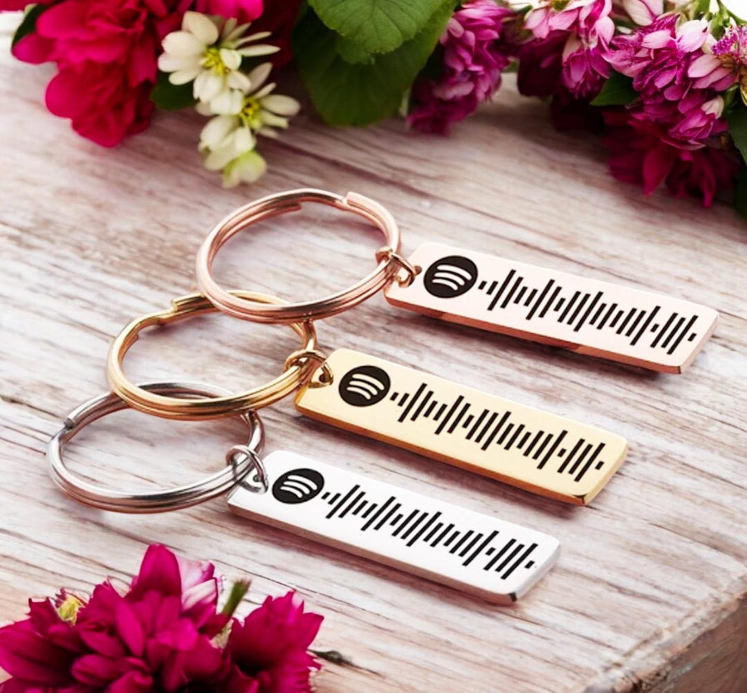 Music Keychain - Favorite Song Keychain - Scannable Music Keychain Code ...