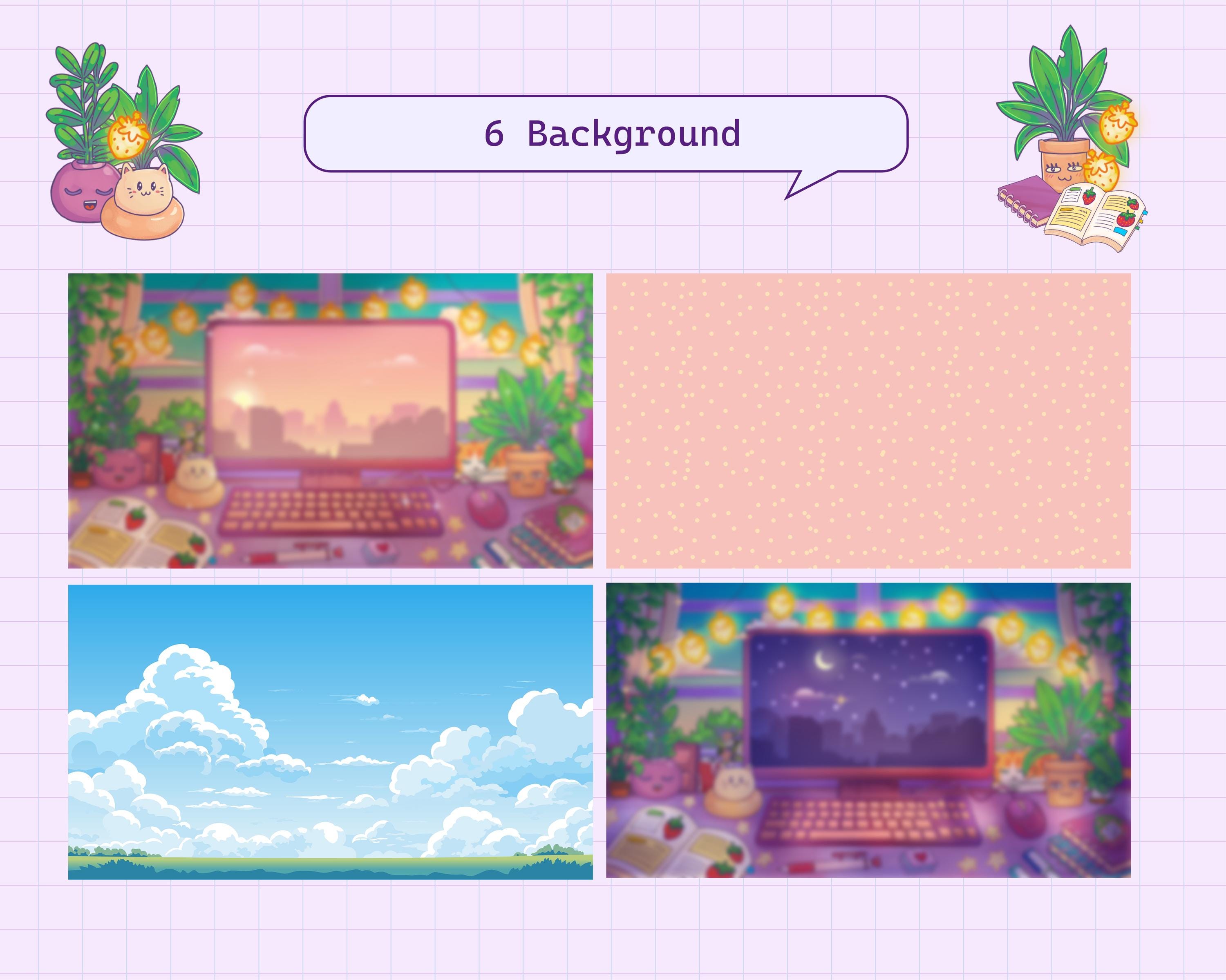 Sparkly Cute Bedroom Animated Stream Overlay Package (digital Download ...