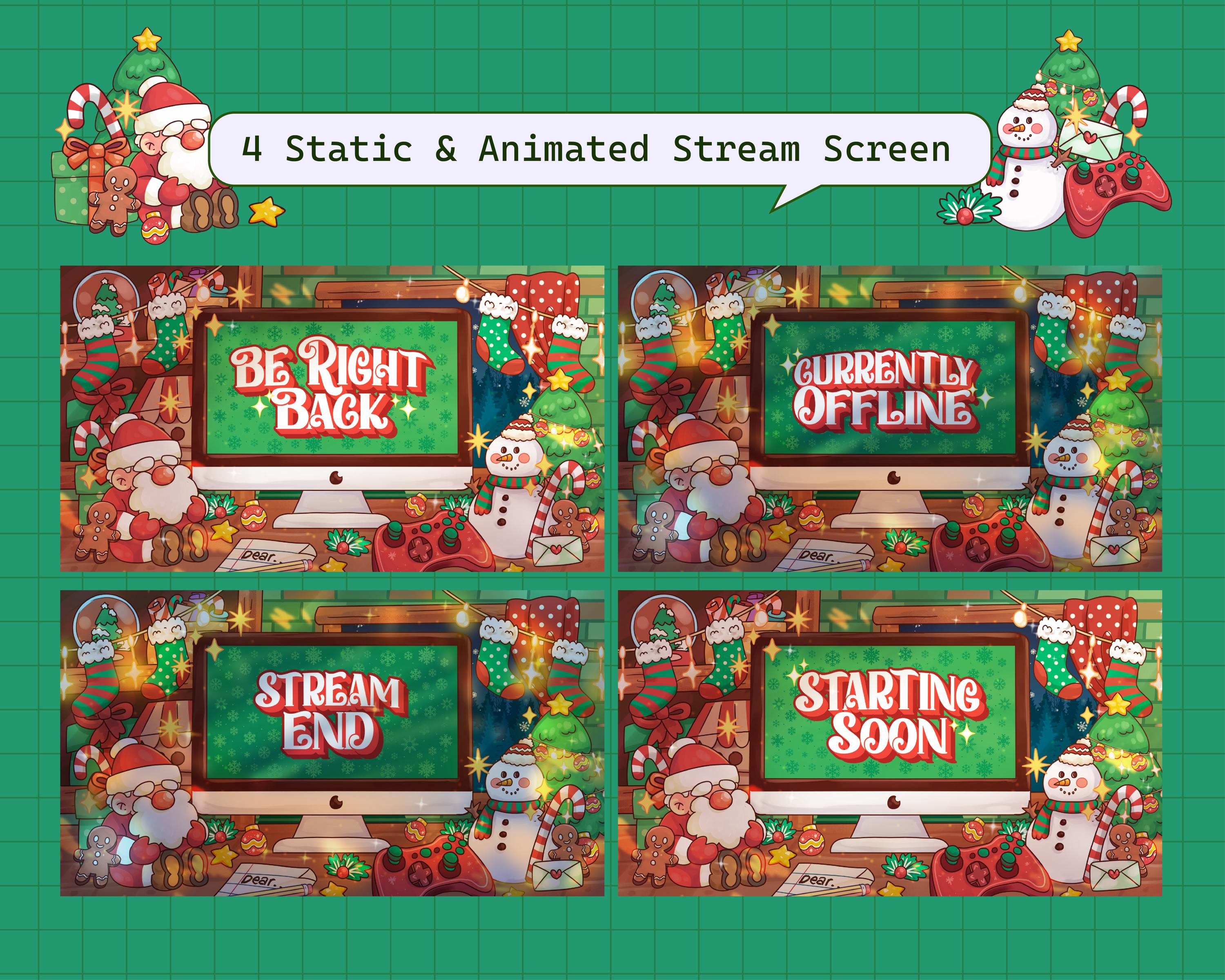 Shiny Christmas Stream Overlay | Holiday Stream Assets | Twitch ...
