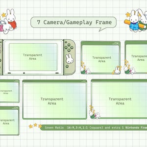 Kawaii Miffy Bunny Stream Overlay Package: Animated Twitch/vtuber ...