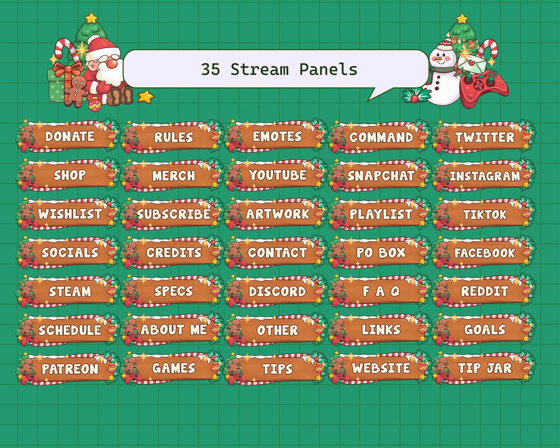 Shiny Christmas Stream Overlay | Holiday Stream Assets | Twitch ...