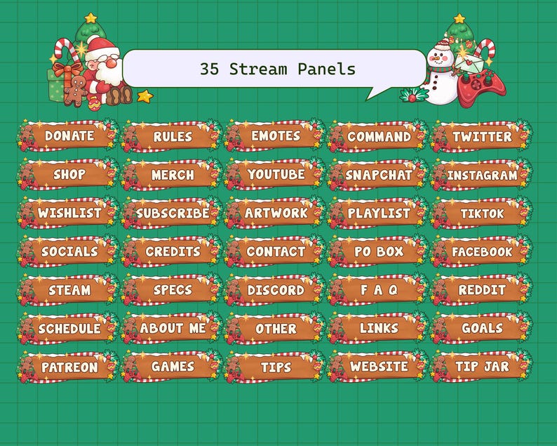 Shiny Christmas Stream Overlay | Holiday Stream Assets | Twitch ...