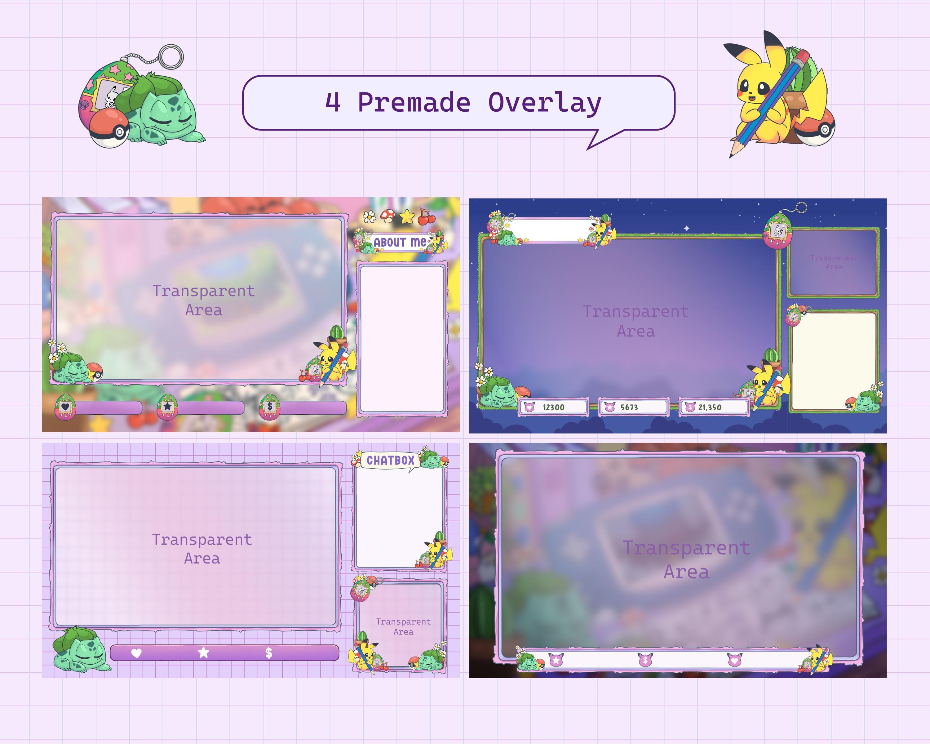 Pokémon Chillin Room | Cozy Animated Stream Overlay Pack for Twitch ...