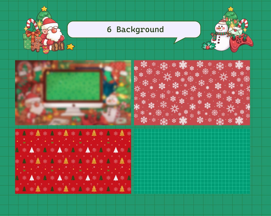 Shiny Christmas Stream Overlay | Holiday Stream Assets | Twitch ...