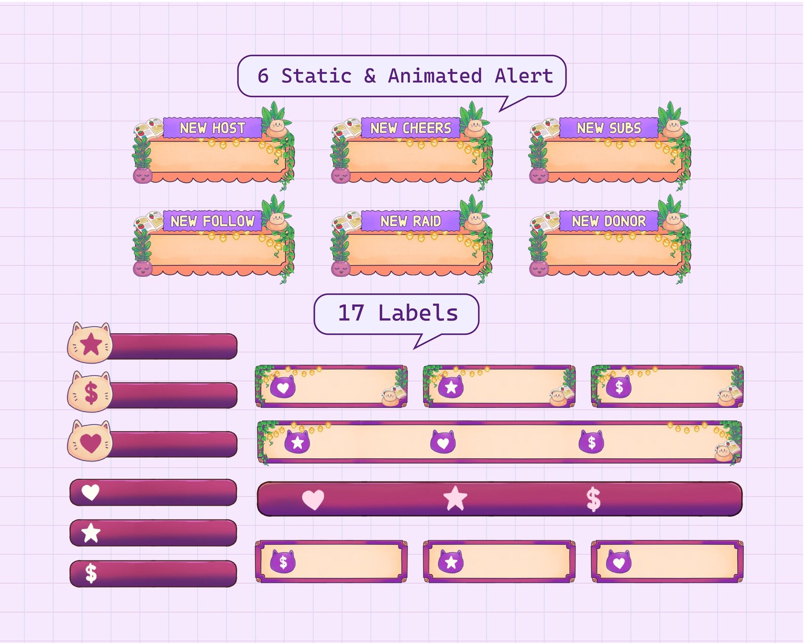 Sparkly Cute Bedroom Animated Stream Overlay Package (digital Download ...