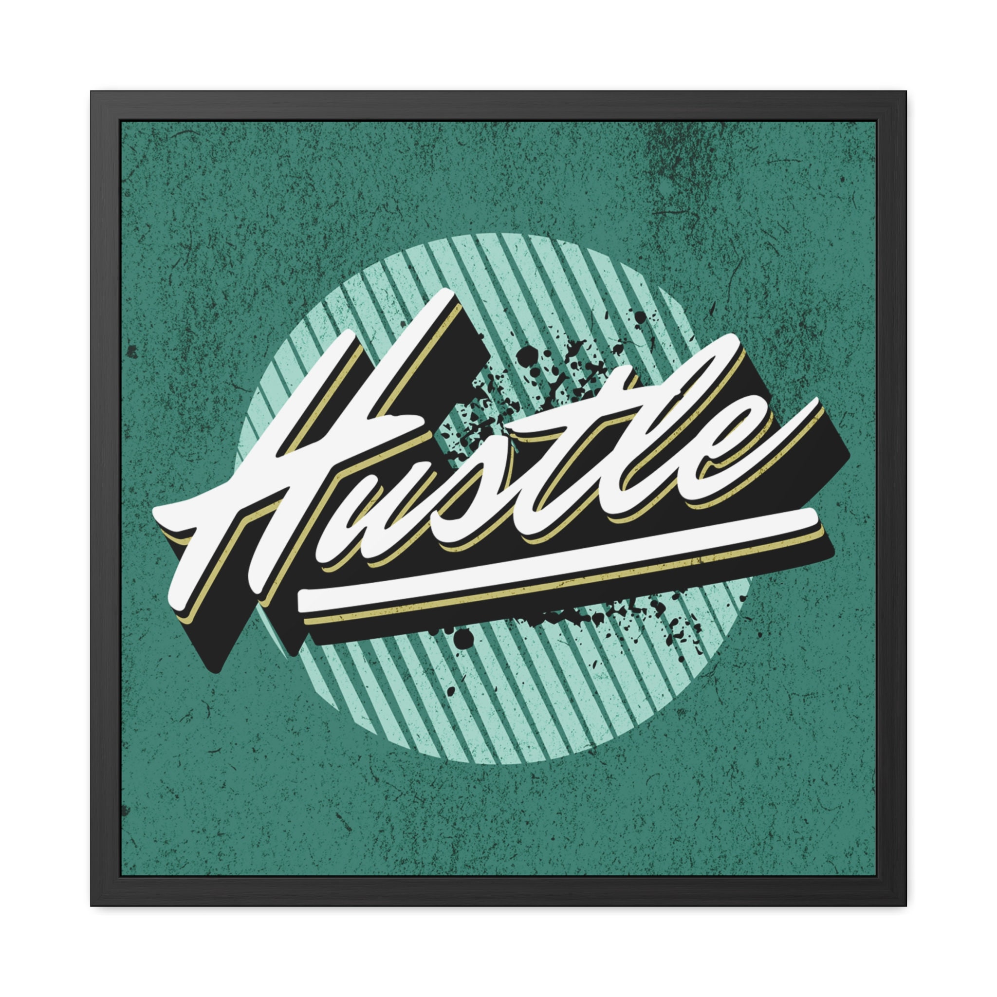 Green and White Hustle Framed Posters - Etsy