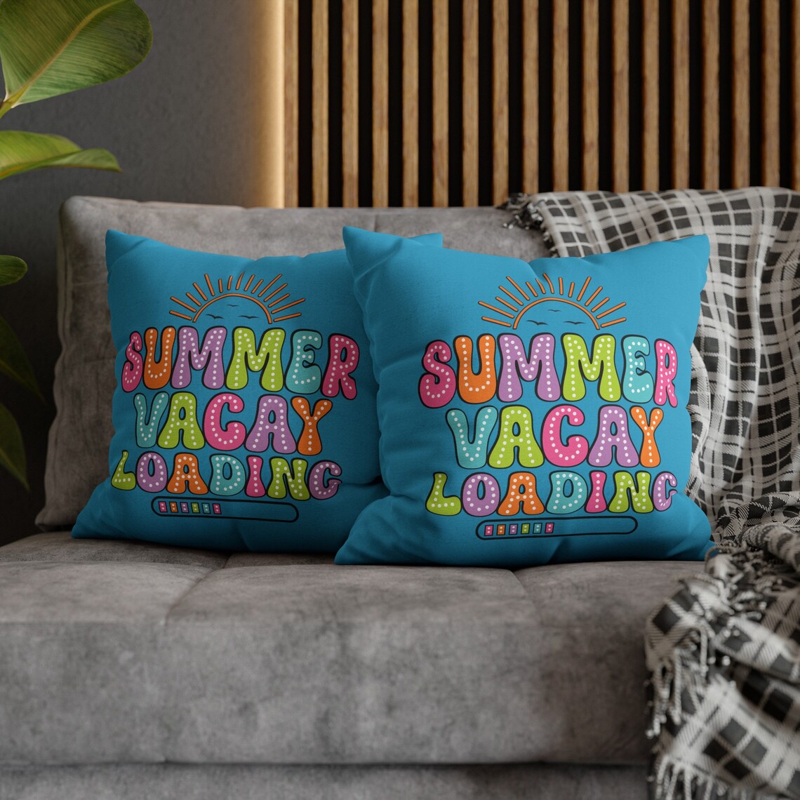 Summer Vacay Loading Summer Vacation Spun Polyester Square Pillowcase ...