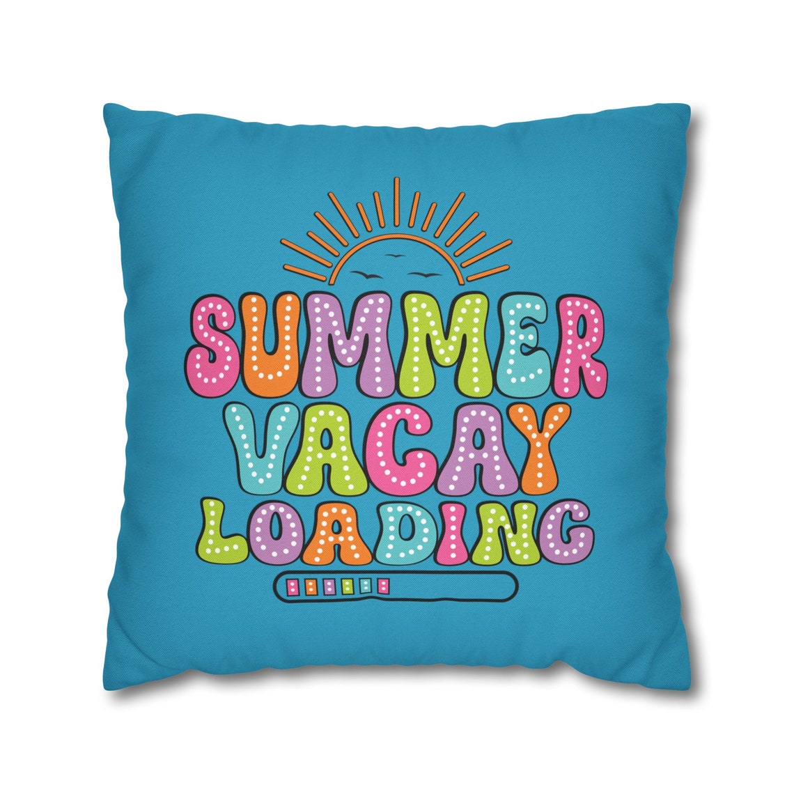 Summer Vacay Loading Summer Vacation Spun Polyester Square Pillowcase ...
