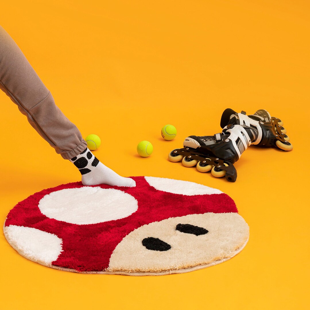 Mushroom Rug, Hand Tufted Mushroom Rug, Funny Nursery Rug, Mushroom ...
