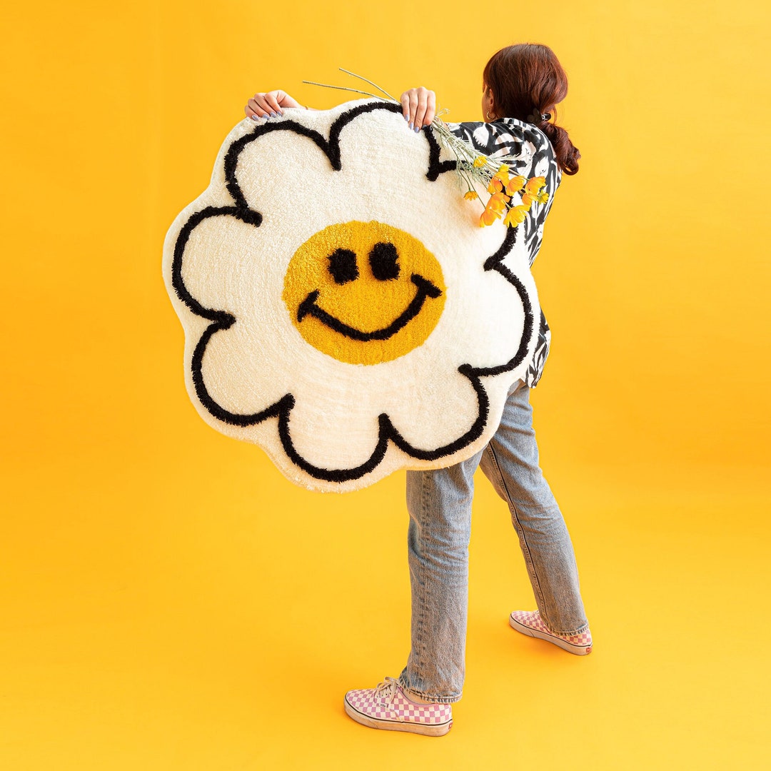 Daisy Rug Hand Tufted Daisy Rug Handmade Fluffy Flower Rug for Bedroom ...