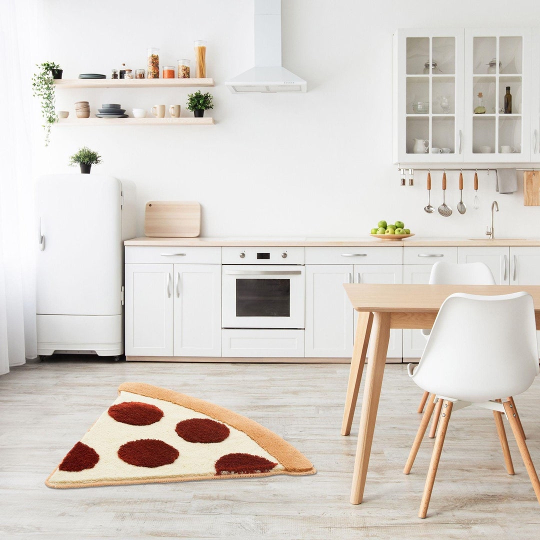 Pizza Rug Hand Tufted Pizza Rug for Kitchen Fluffy Pizza Rug for ...