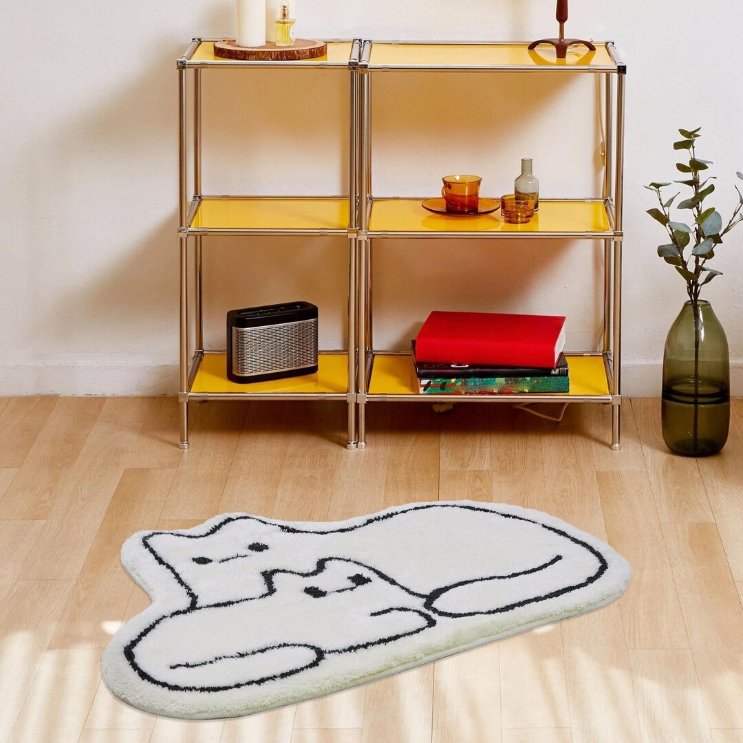 Cute Cats Rug Hand Tufted Cat Rug Fluffy Animal Rug for Bedroom ...