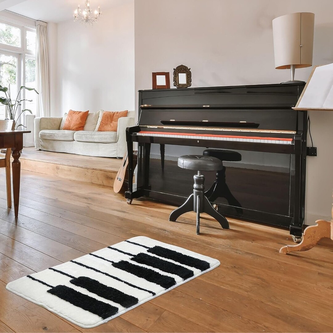 Piano Rug Hand Tufted Piano Rug for Kids Room Fluffy Music Rug for ...