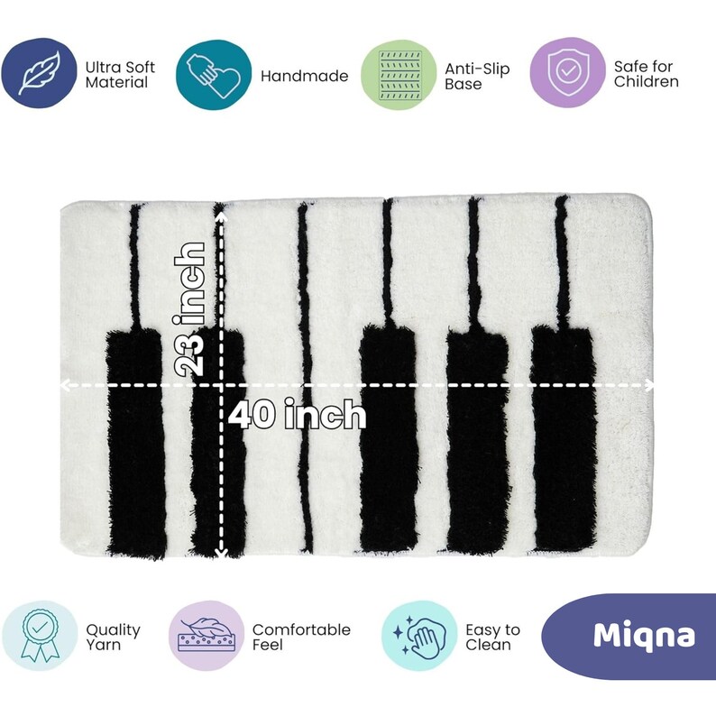 Piano Rug Hand Tufted Piano Rug for Kids Room Fluffy Music Rug for ...