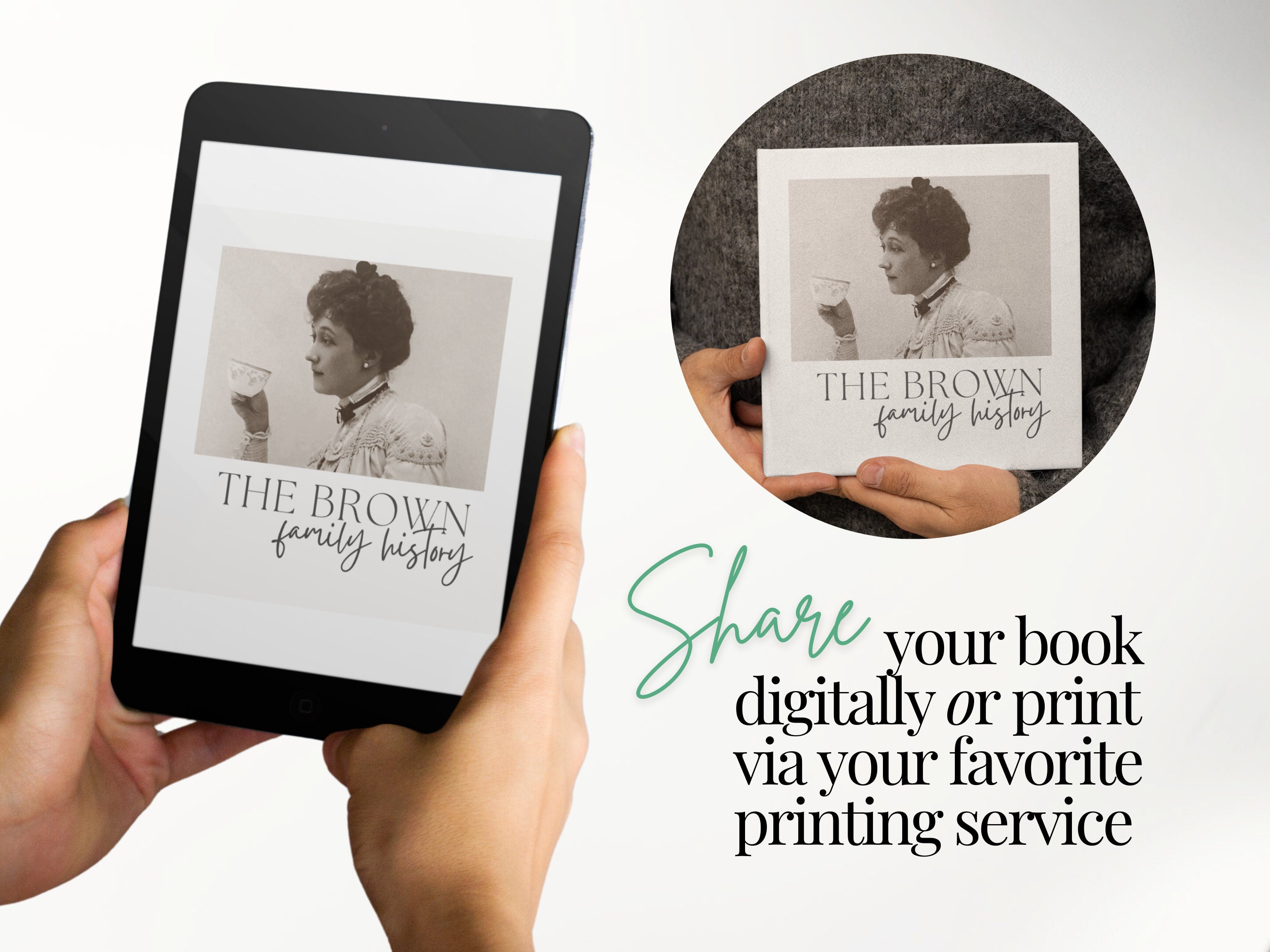 Printable Genealogy Scrapbook | 100 Page Layouts for Family History and ...