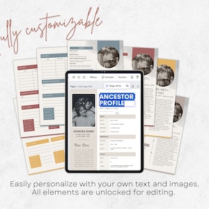 Ancestor Profile Template for Genealogy Research Printable Customizable ...