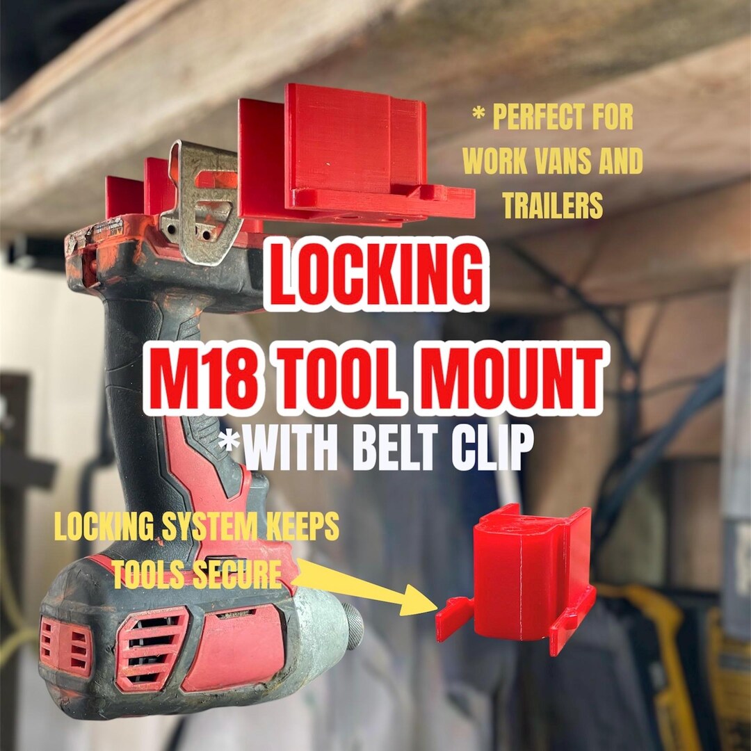 LOCKING Milwaukee M18 Tool Mount with Belt Clip - Etsy