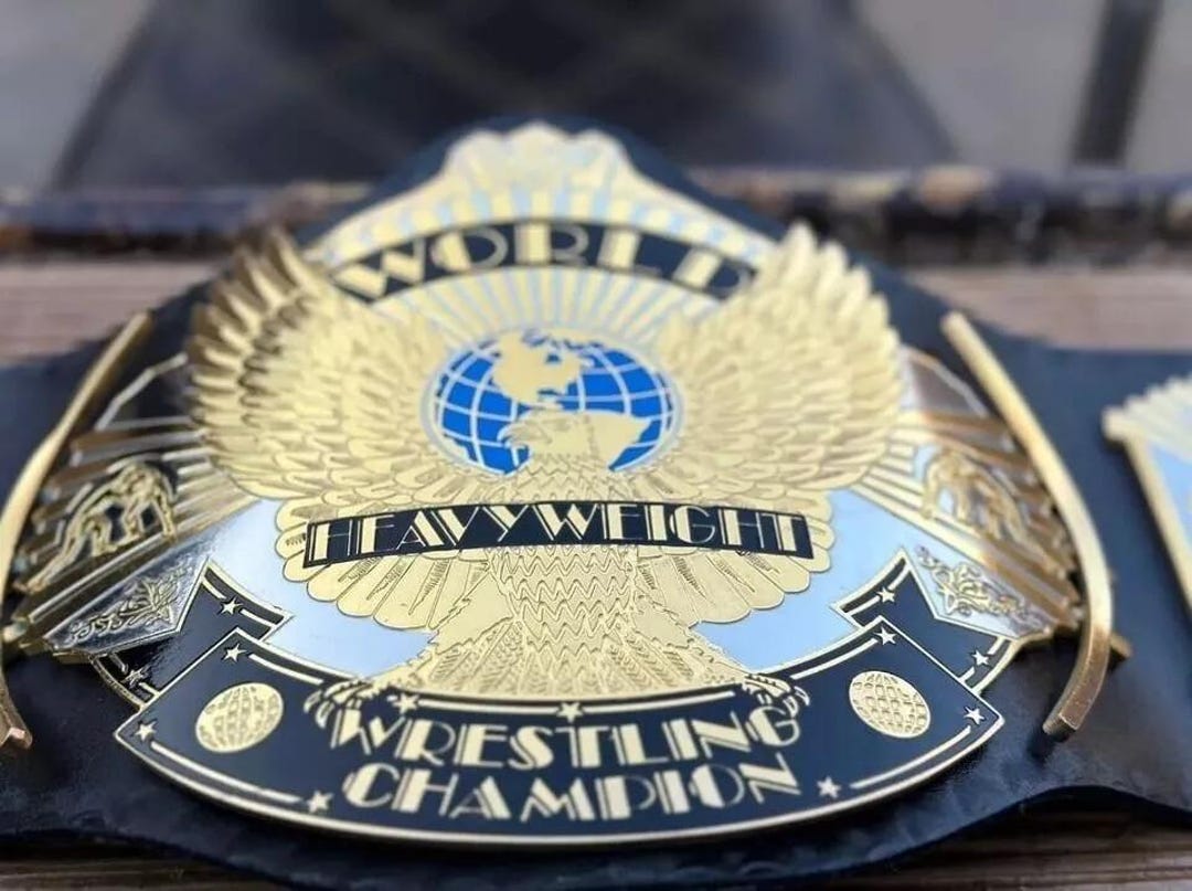DUAL Winged Eagle Championship Wrestling Replica Title Belt Customize ...