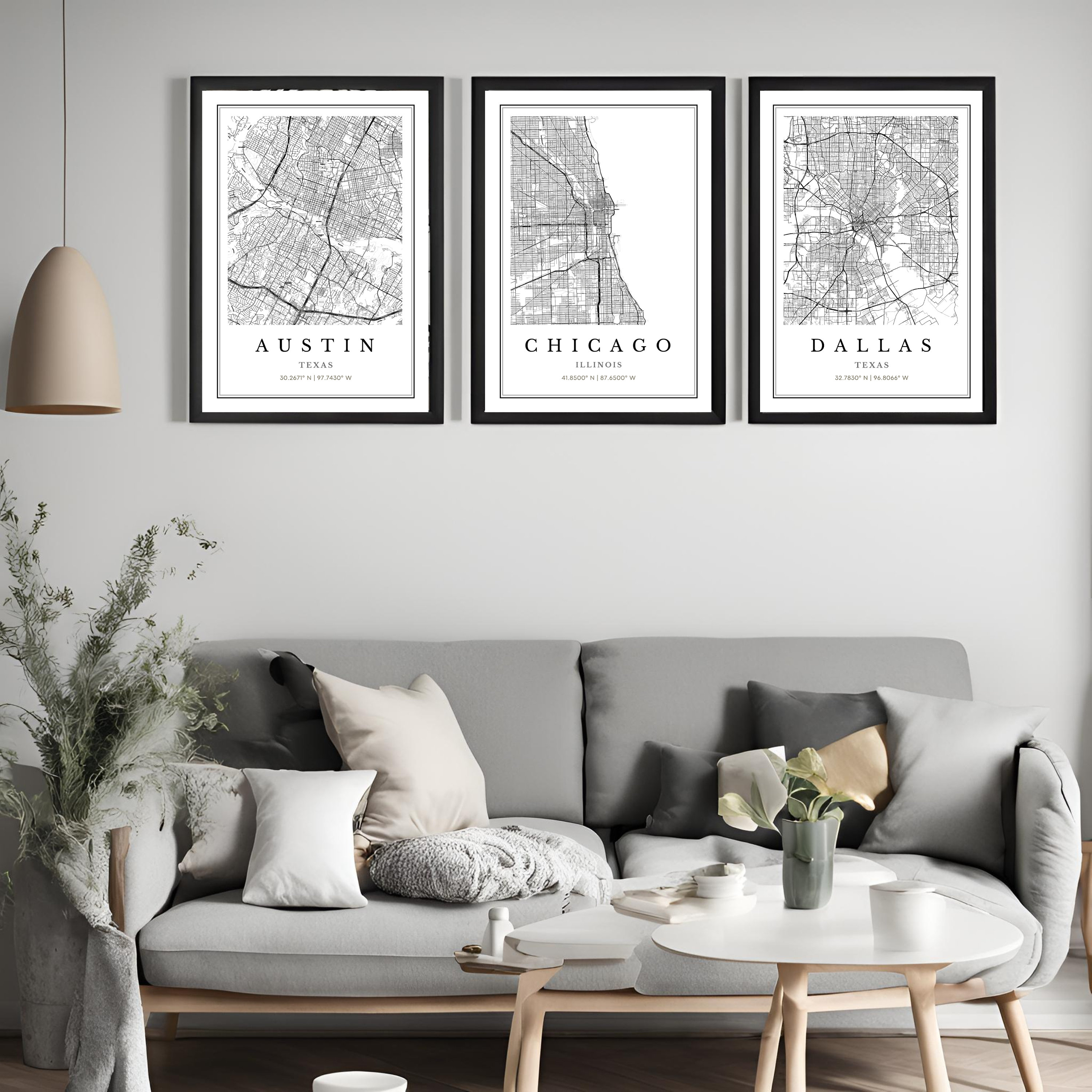 Mapa de la ciudad personalizado, impresión personalizada de mapas de la ...