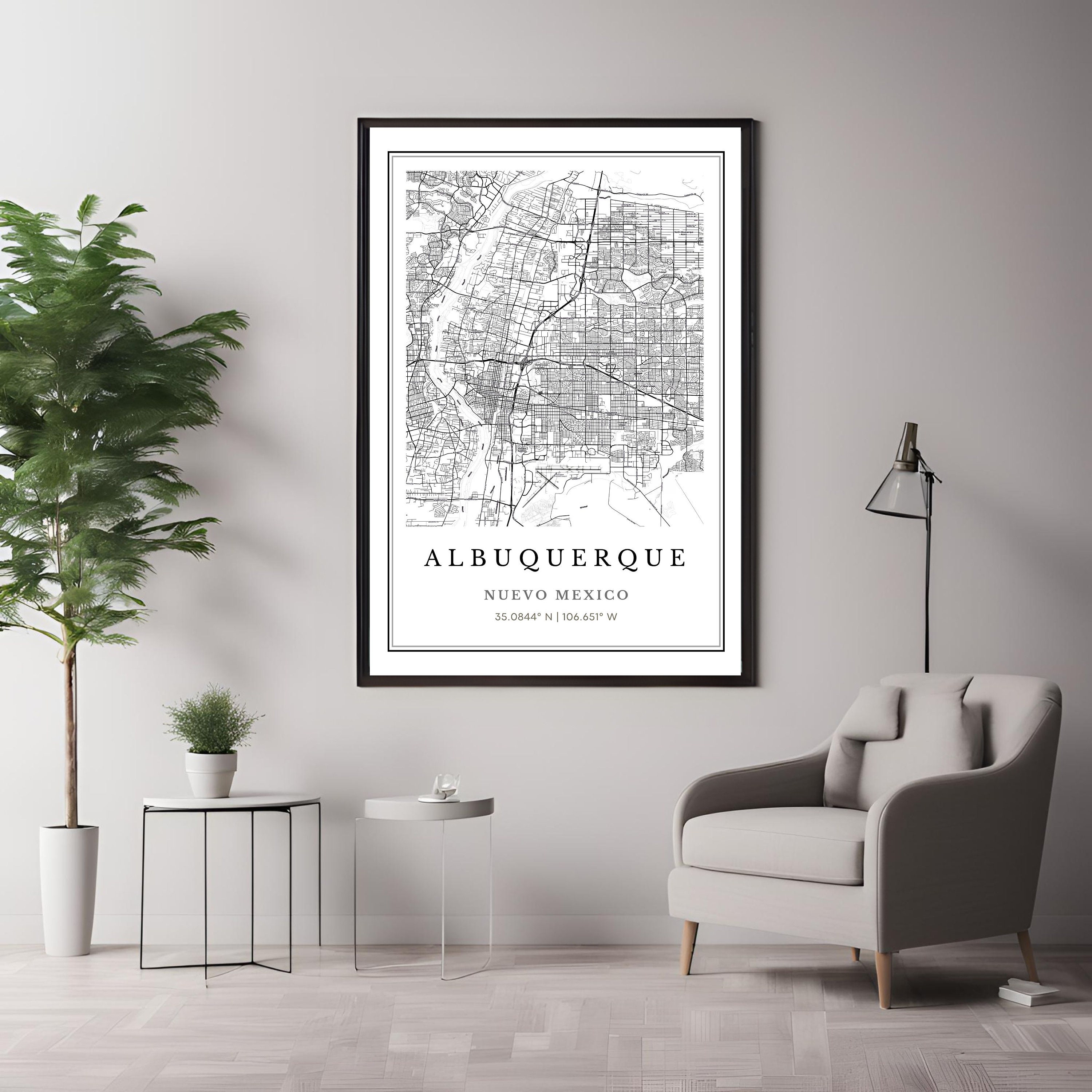 Albuquerque City Map, Digital JPG Download for Gift to Your Family and ...