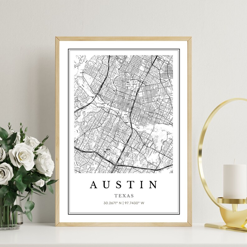 Custom City Map, Personalized City Map Printing, Gift for a Friend or ...
