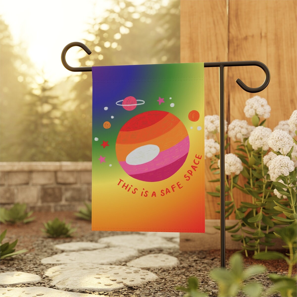 PRIDE Flag, Together We Rise, Safe Space, LGBTQ PRIDE Parade, Garden ...