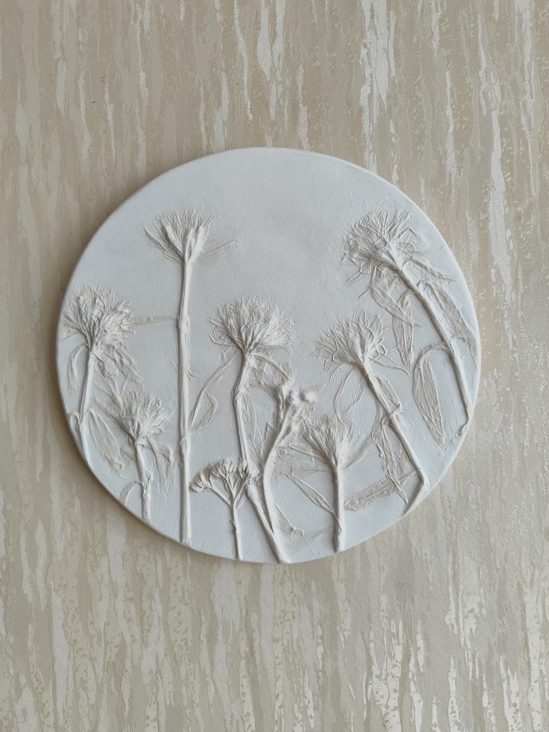 Bas-relief September Flowers. Wall Poster Decor. White Wall Panel ...