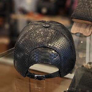 Luxurious Italian Black Python Baseball Cap, Baseball Cap, Genuine ...