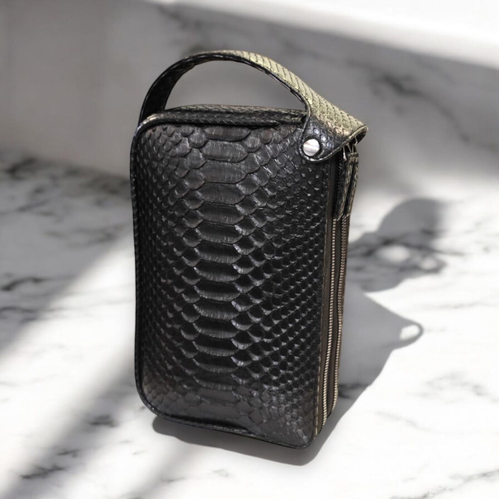 Handmade Python Leather Clutch for Men - Stylish Python Pattern Design, Genuine Python Leather ...