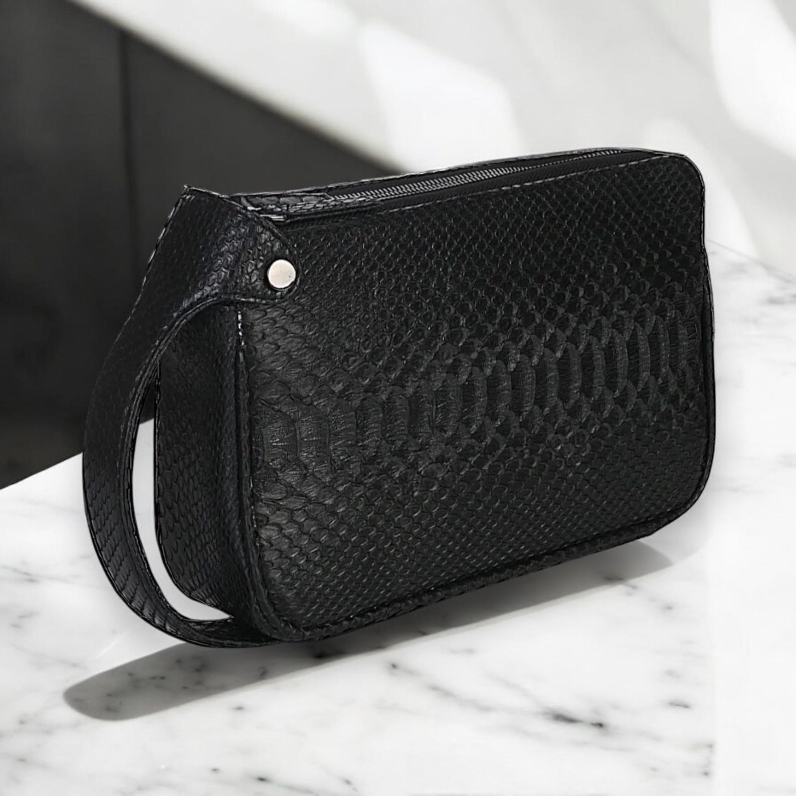 Handmade Python Leather Clutch for Men - Stylish Python Pattern Design, Genuine Python Leather ...