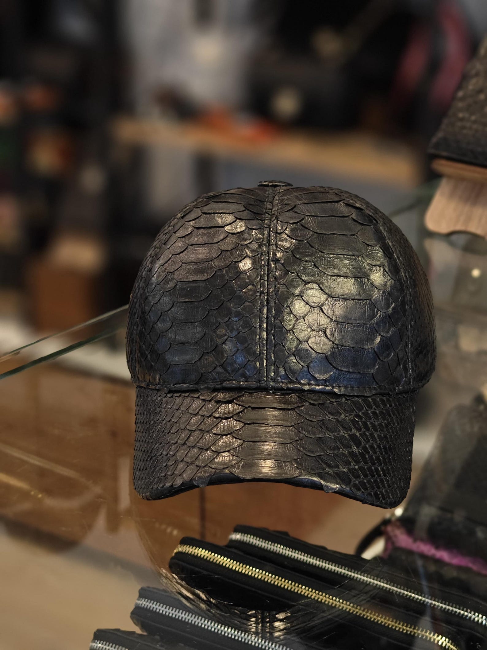 Father’s Day Gift, Luxurious Italian Black Python Baseball Cap ...