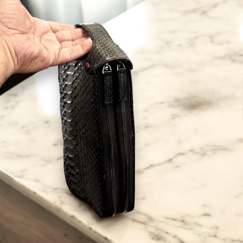 Handmade Python Leather Clutch for Men - Stylish Python Pattern Design ...