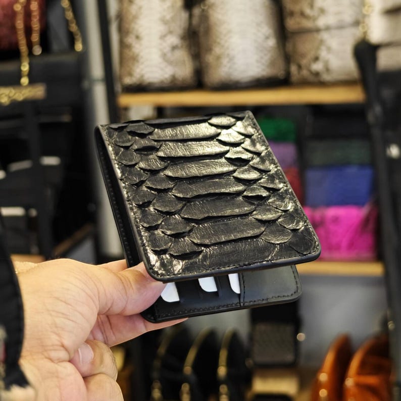 Men Wallet Genuine Python Snake Leather Black Personalized Gift ...
