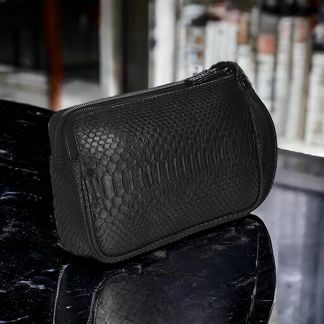 Handmade Python Leather Clutch for Men - Stylish Python Pattern Design, Genuine Python Leather ...