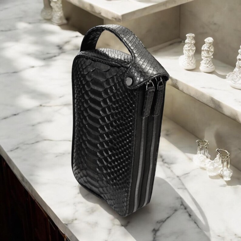 Handmade Python Leather Clutch for Men - Stylish Python Pattern Design, Genuine Python Leather ...