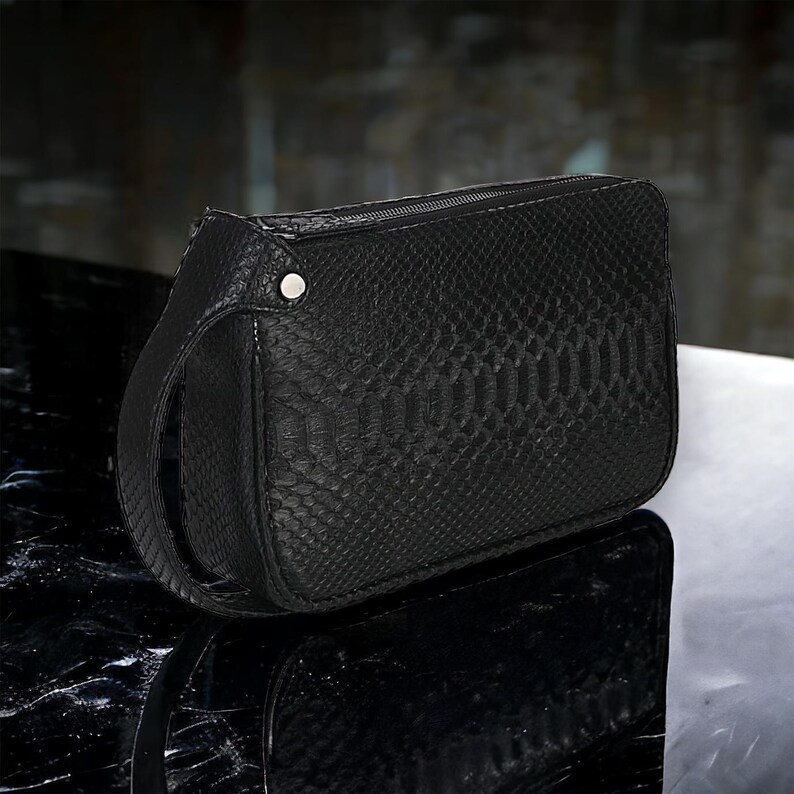 Handmade Python Leather Clutch for Men - Stylish Python Pattern Design, Genuine Python Leather ...